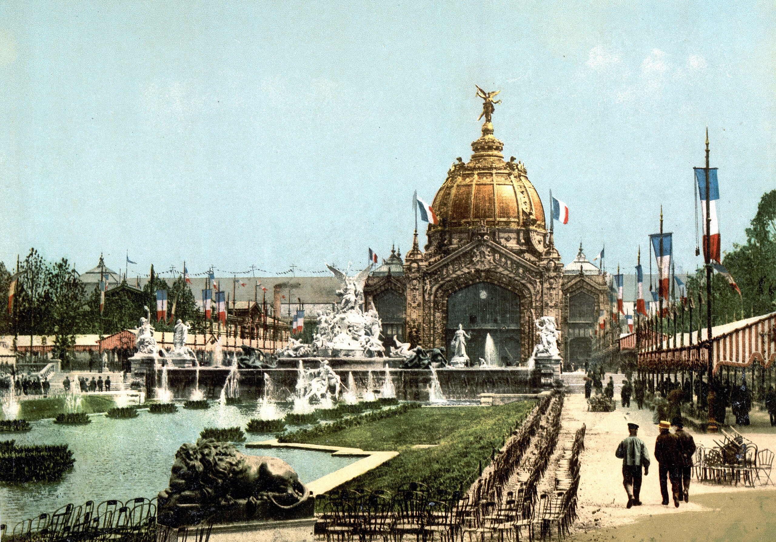 Exposition Pavilion with Fountains - Paris 1889 | World Expositions Collection